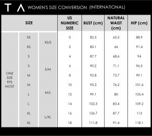 Size Charts - Tracy Anderson