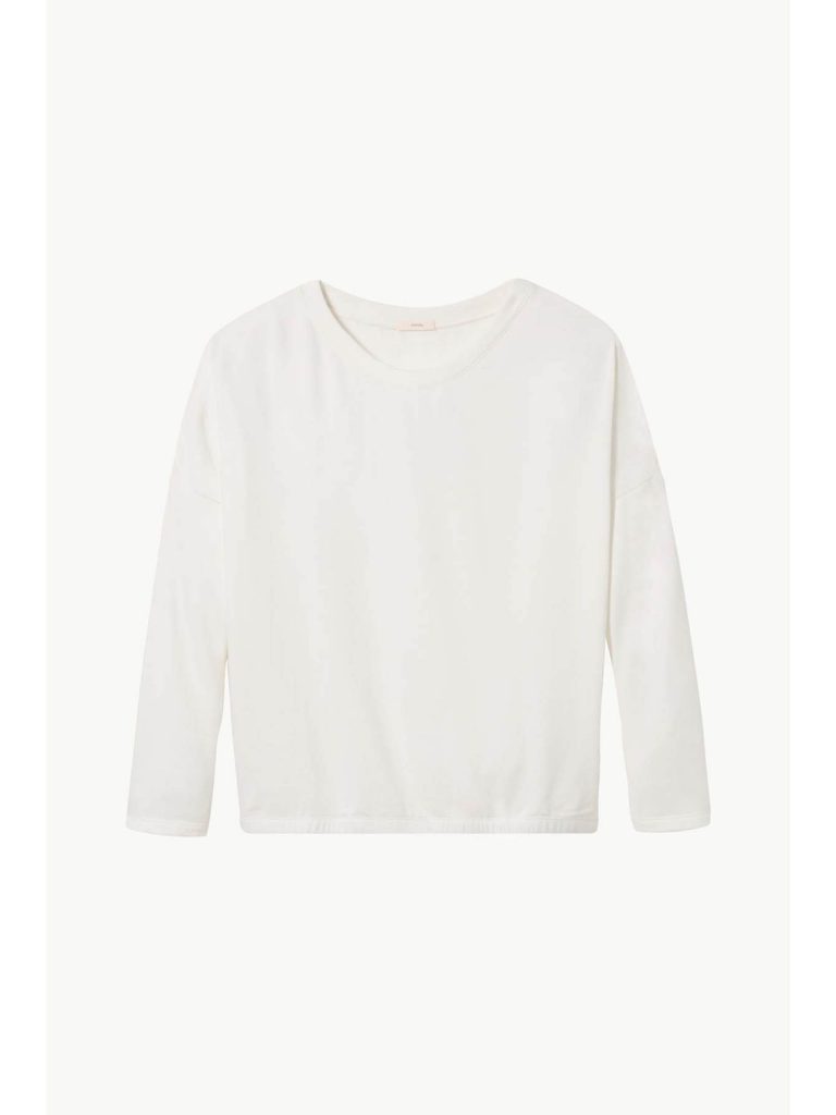 Eberjey -Softest Sweats The Slouchy Top In Winter White - Tracy Anderson